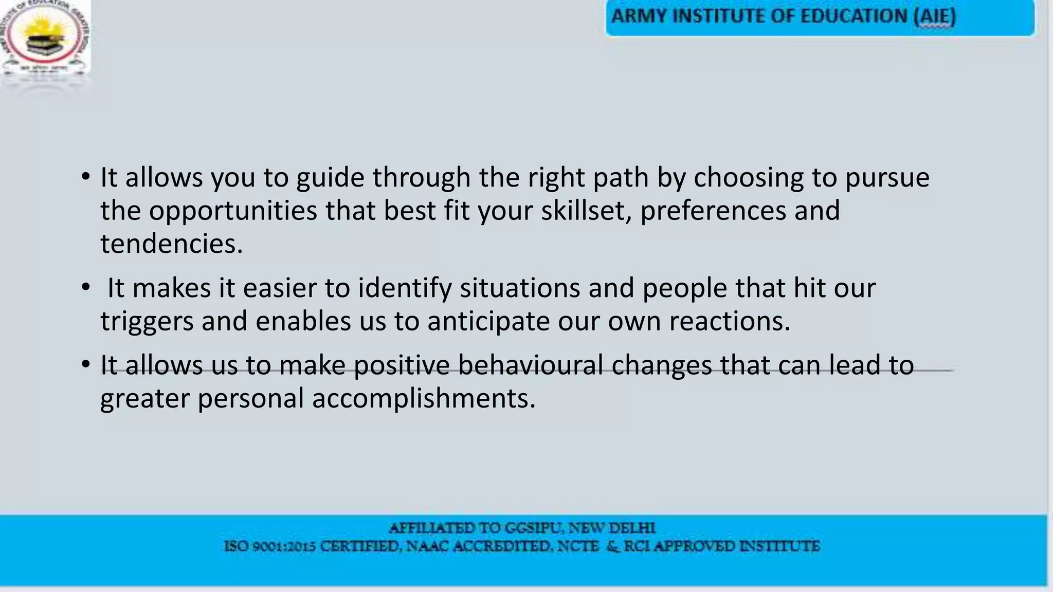 Importance of self awareness for teachers | PPTX