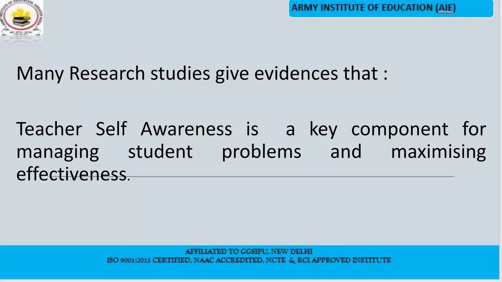 Importance of self awareness for teachers | PPTX