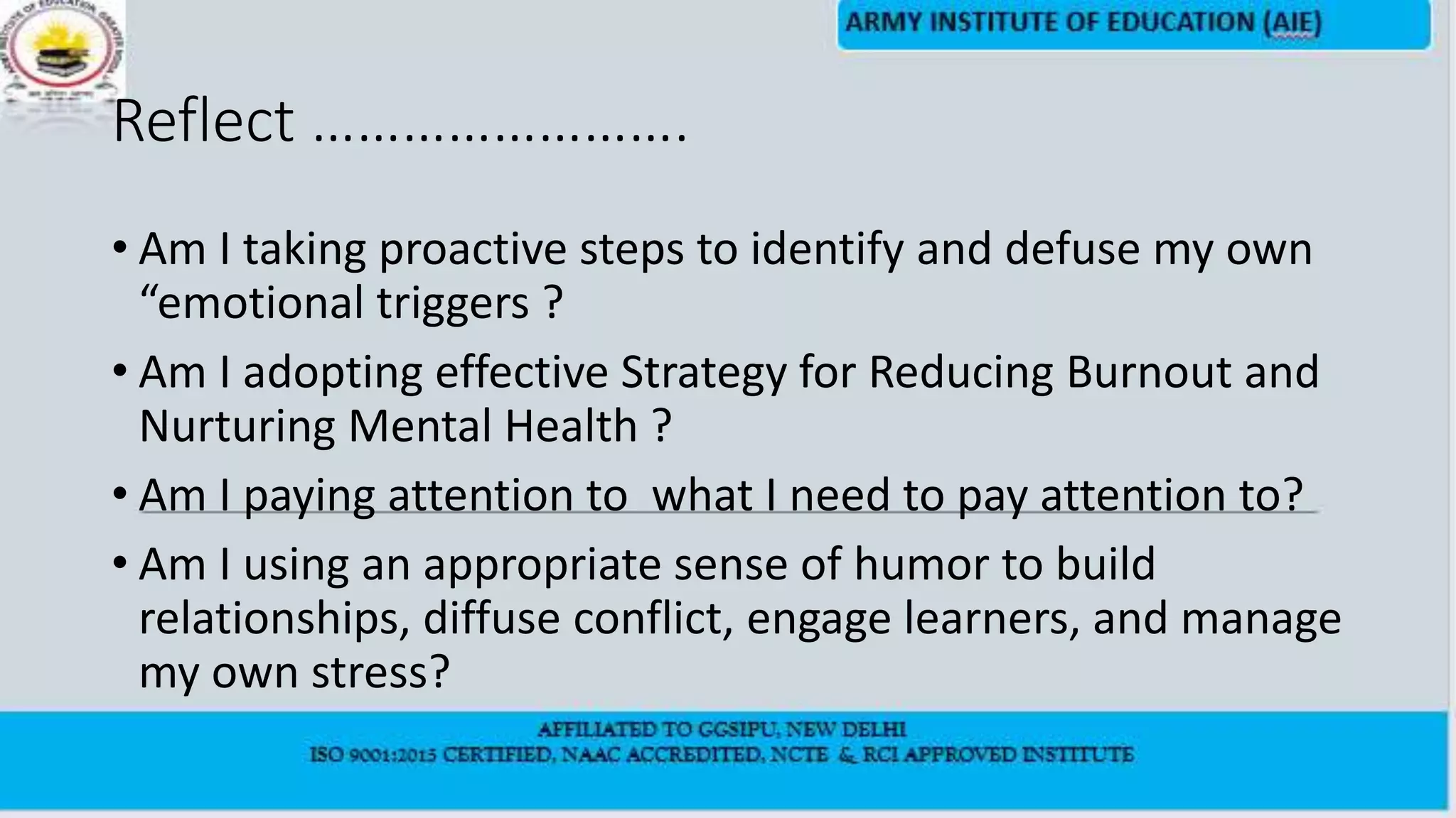 Importance of self awareness for teachers | PPTX