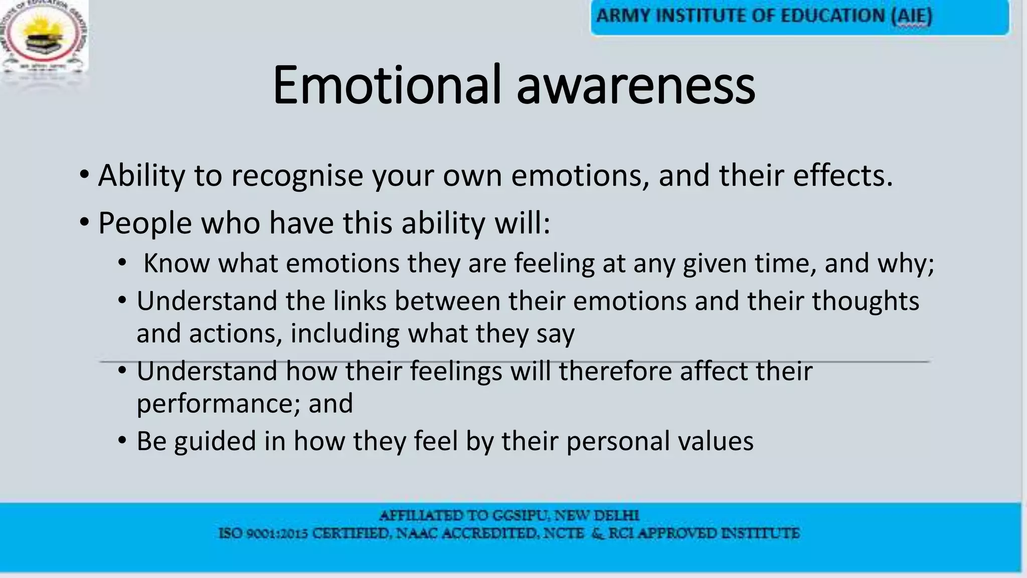 Importance of self awareness for teachers | PPTX