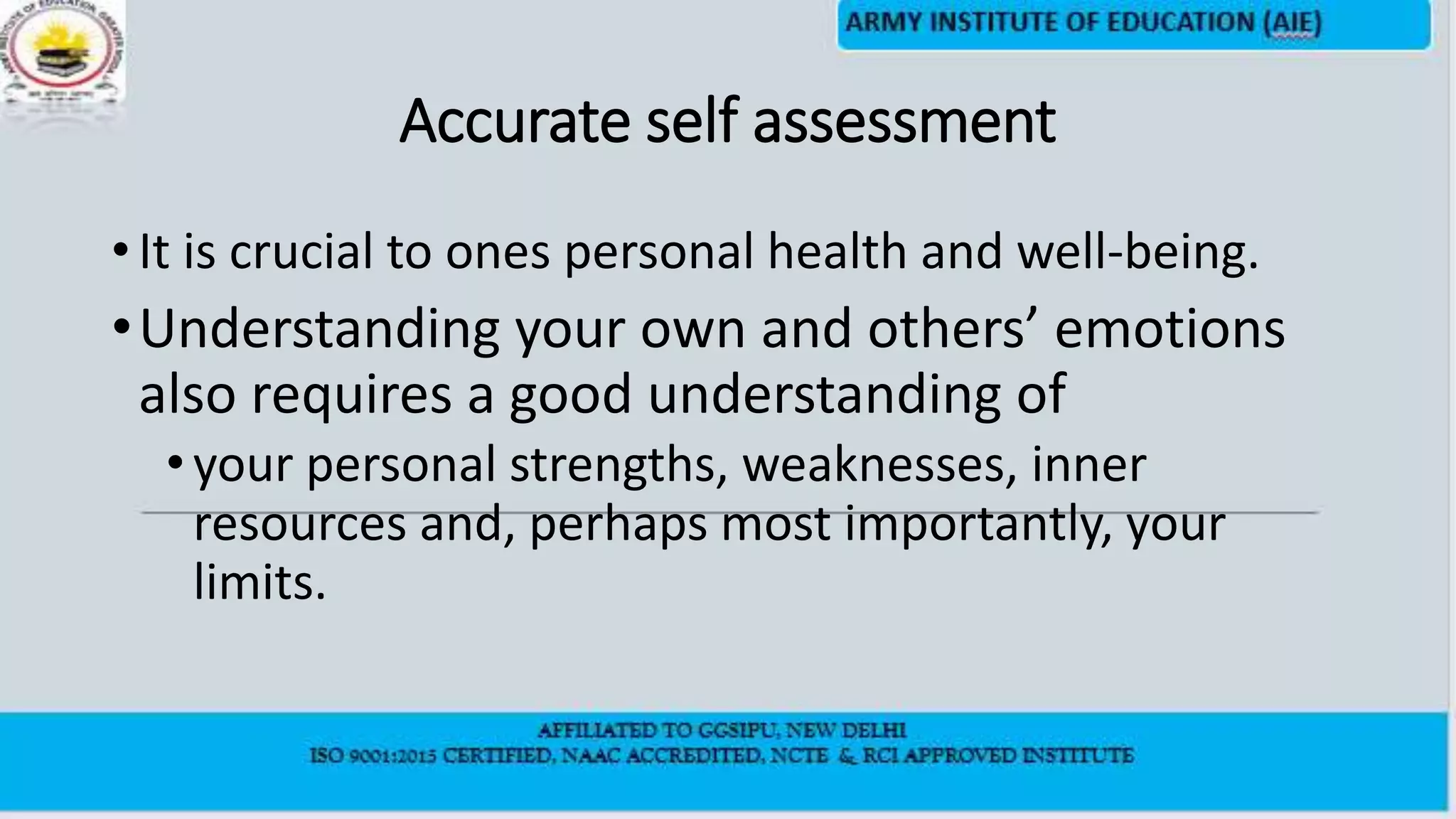 Importance of self awareness for teachers | PPTX