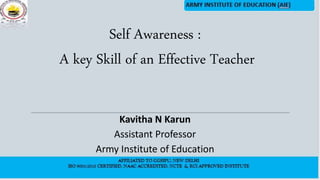 Importance of self awareness for teachers | PPTX