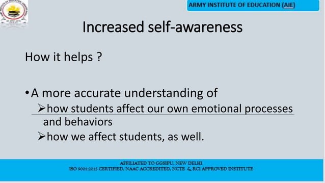 Importance of self awareness for teachers | PPTX | Mental Health ...