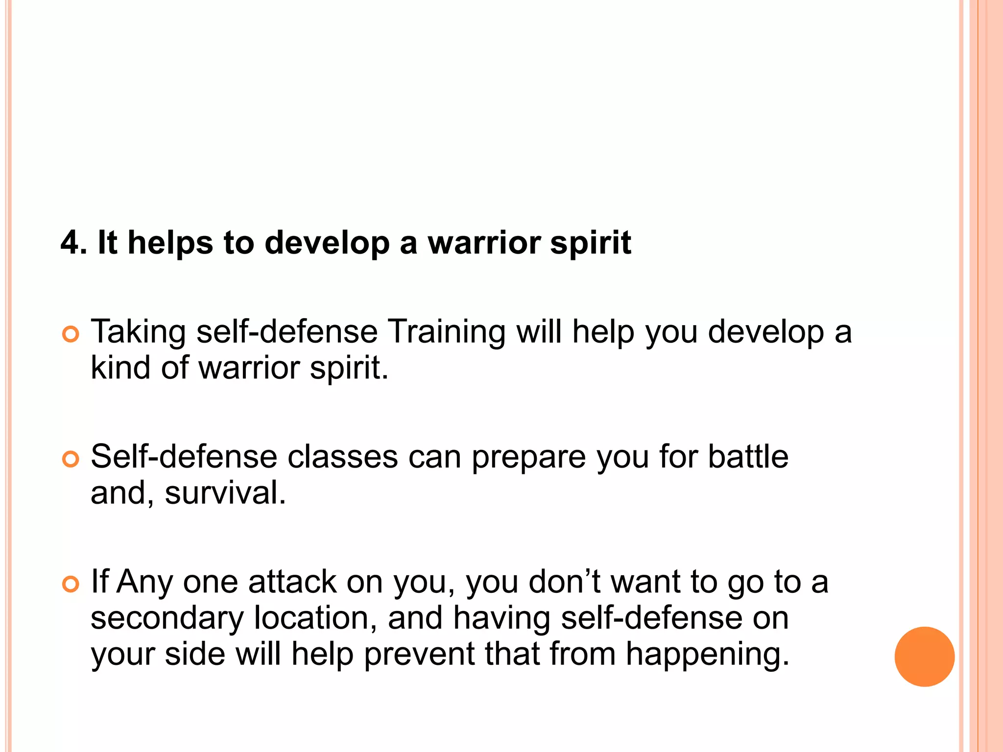 Importance of self defence in today's life | PPTX