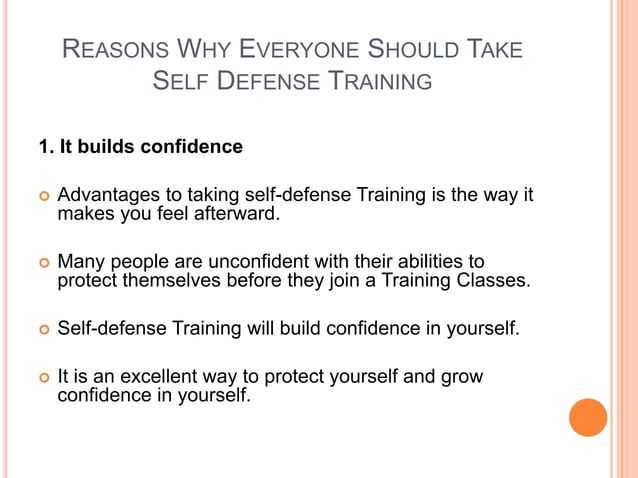 Importance of self defence in today's life | PPTX