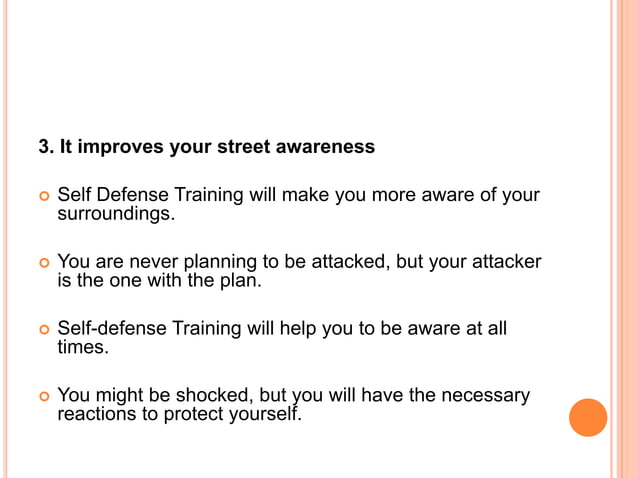 Importance of self defence in today's life | PPTX