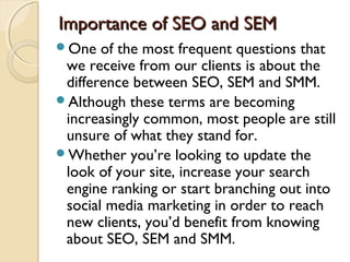 Importance of seo and sem | PPT