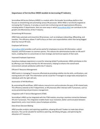 Importance of ServiceNow HRSD module in increasing IT industry.pdf