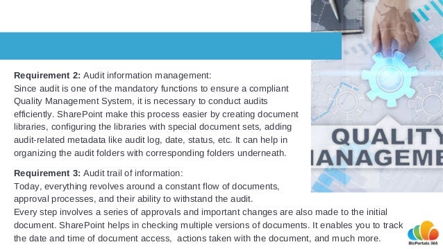 Importance of sharepoint to create QMS (Quality Management System) | PDF