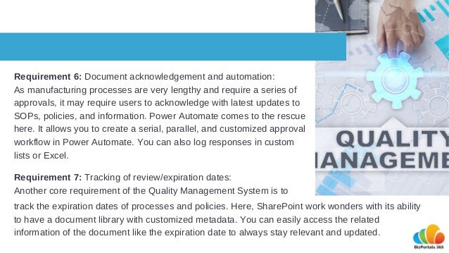 Importance of sharepoint to create QMS (Quality Management System) | PDF