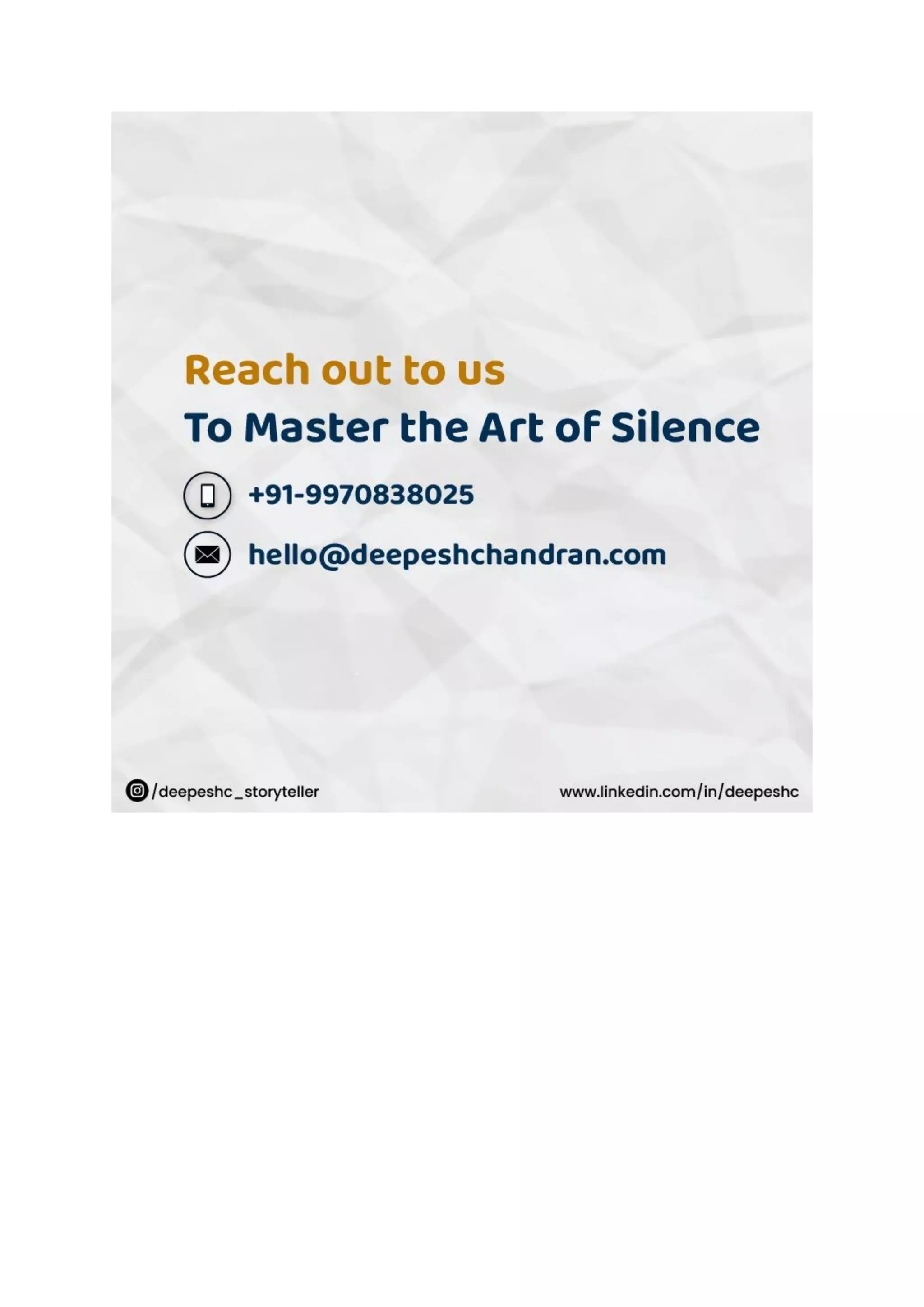 Importance Of Silence | PDF