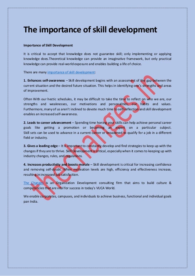 Importance of skill development