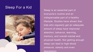 Importance of sleep for children's development | PPTX | Sleep Disorders ...