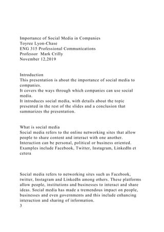 Importance of Social Media in CompaniesToyree Lyon-ChaseENG .docx