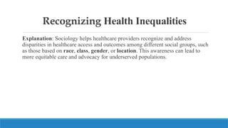Importance Of Sociology For Health Care Professionals | PPTX