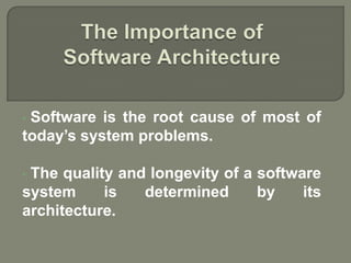 Importance of software architecture | PPT
