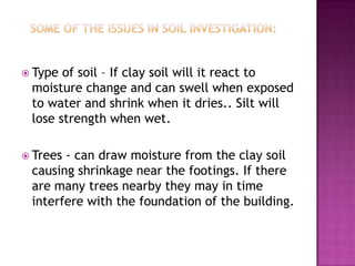 Importance of soil investigation process | PPTX
