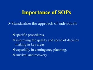 IMPORTANCE OF SOP for pharmaceutical.ppt