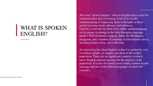 Importance of Spoken English in Today’s world. | PPTX