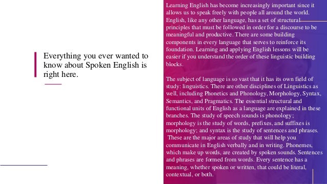 Importance of Spoken English in Today’s world. | PPTX