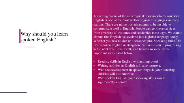 Importance of Spoken English in Today’s world. | PPTX