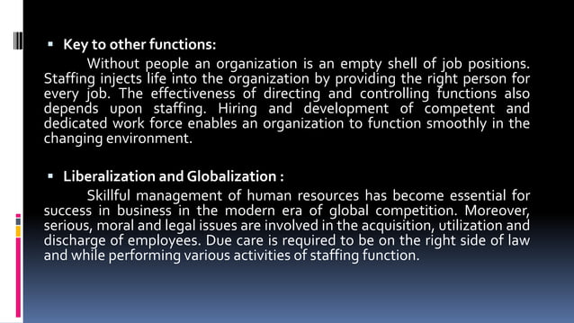 Importance of staffing | PPTX | Human Resources | Business