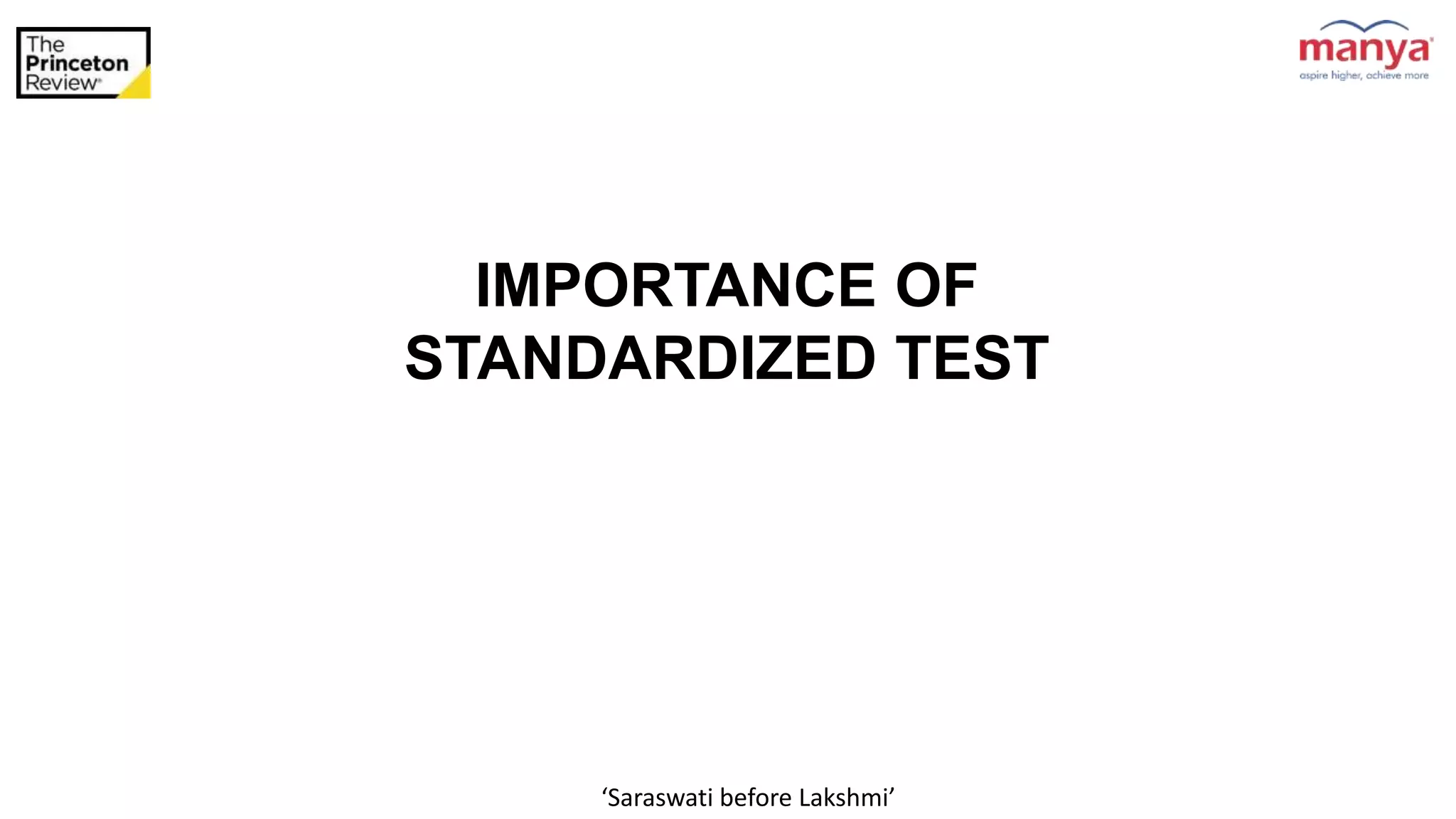 Importance of Standardized Test | PPT