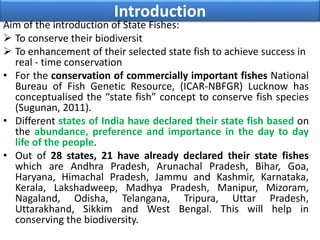 IMPORTANCE OF STATE FISHES OF INDIA BY B.pptx | Fish and Aquariums | Pets