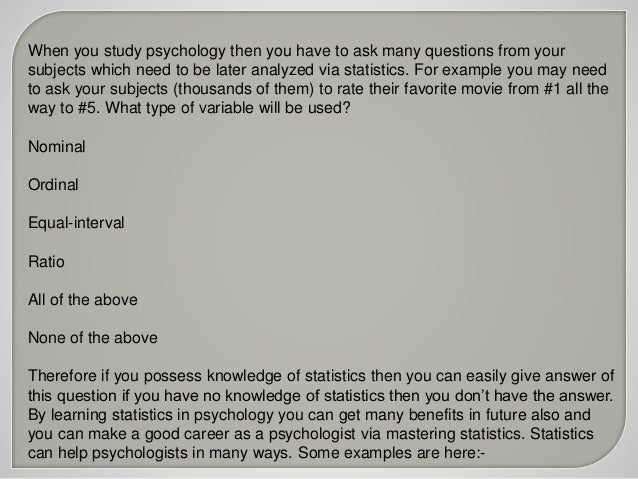 Importance of statistics for psychology students