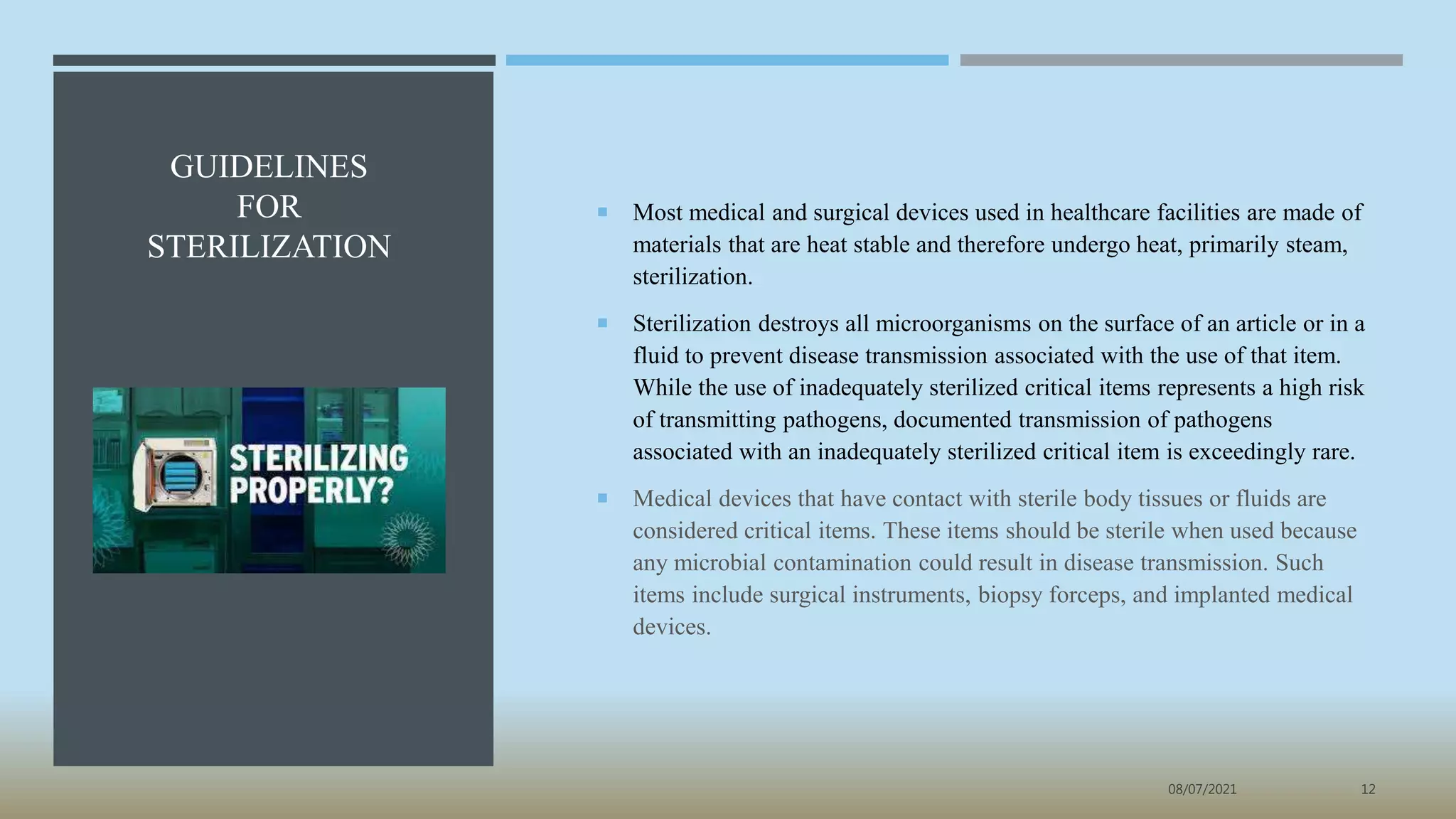 Importance of sterilization and its guidelines | PPTX