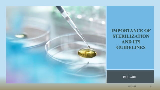 Importance of sterilization and its guidelines | PPTX | Infectious Diseases | Diseases and ...