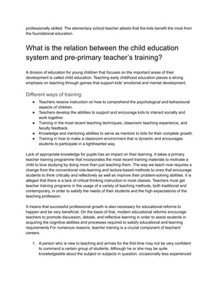 _Importance of Teacher Training Programs.pdf | Daycare and Pre-School ...