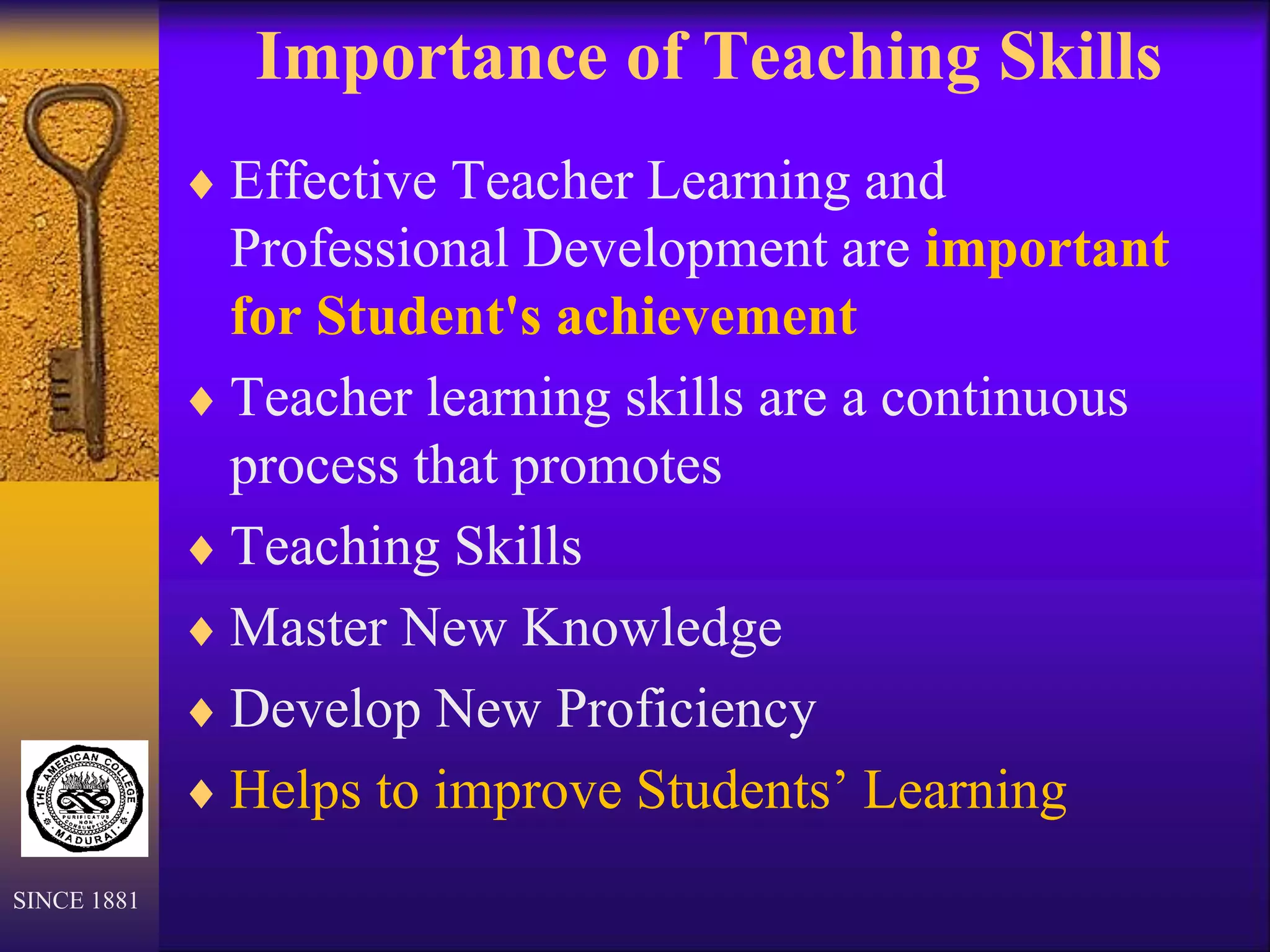 Importance of Teaching Skills : Reaching the Unreached | PPTX