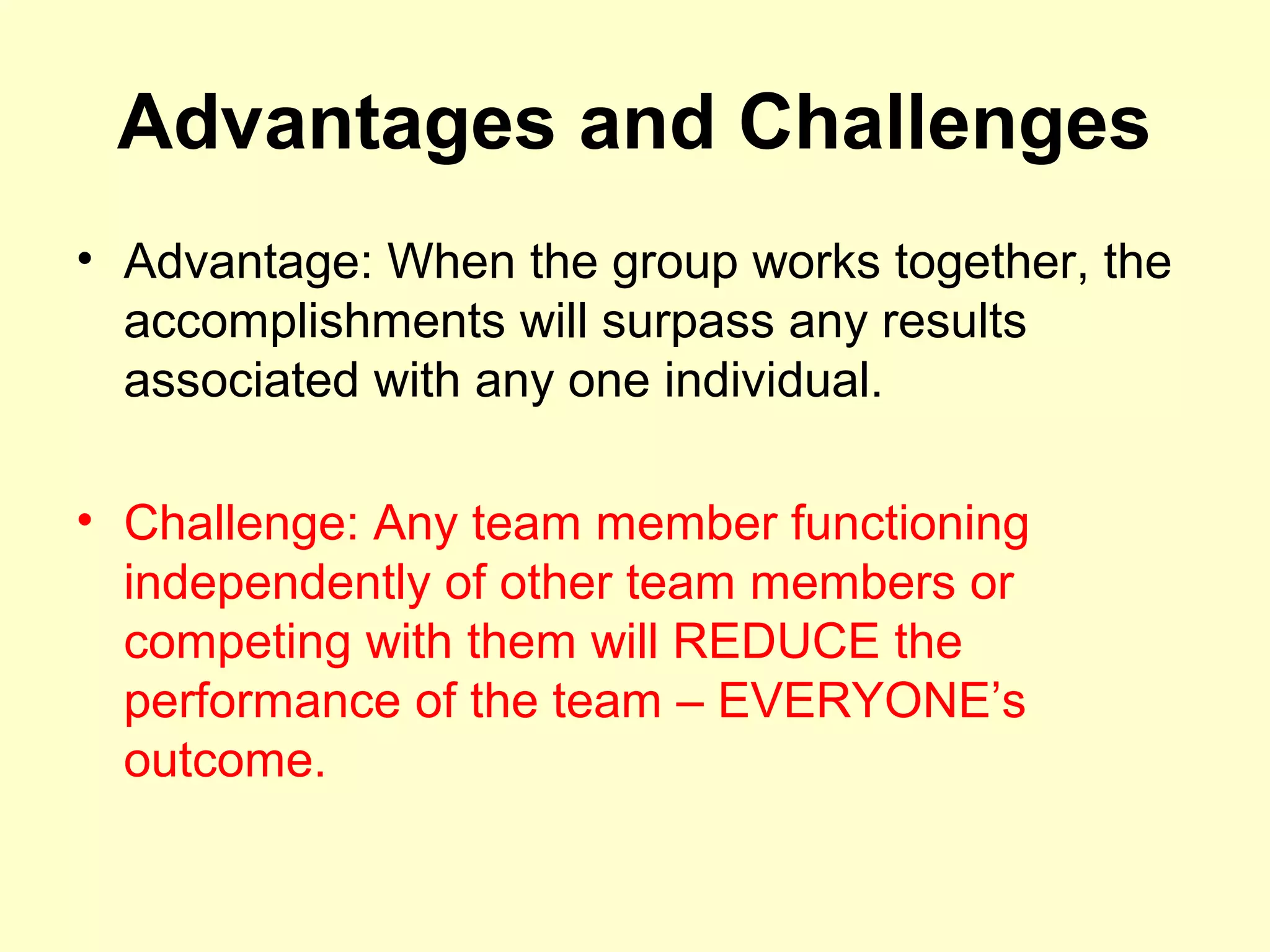 Importance of team work | PPT