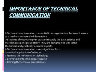Importance of technical communication | PPTX