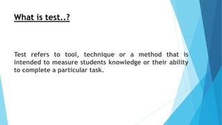 Importance of test | PPTX