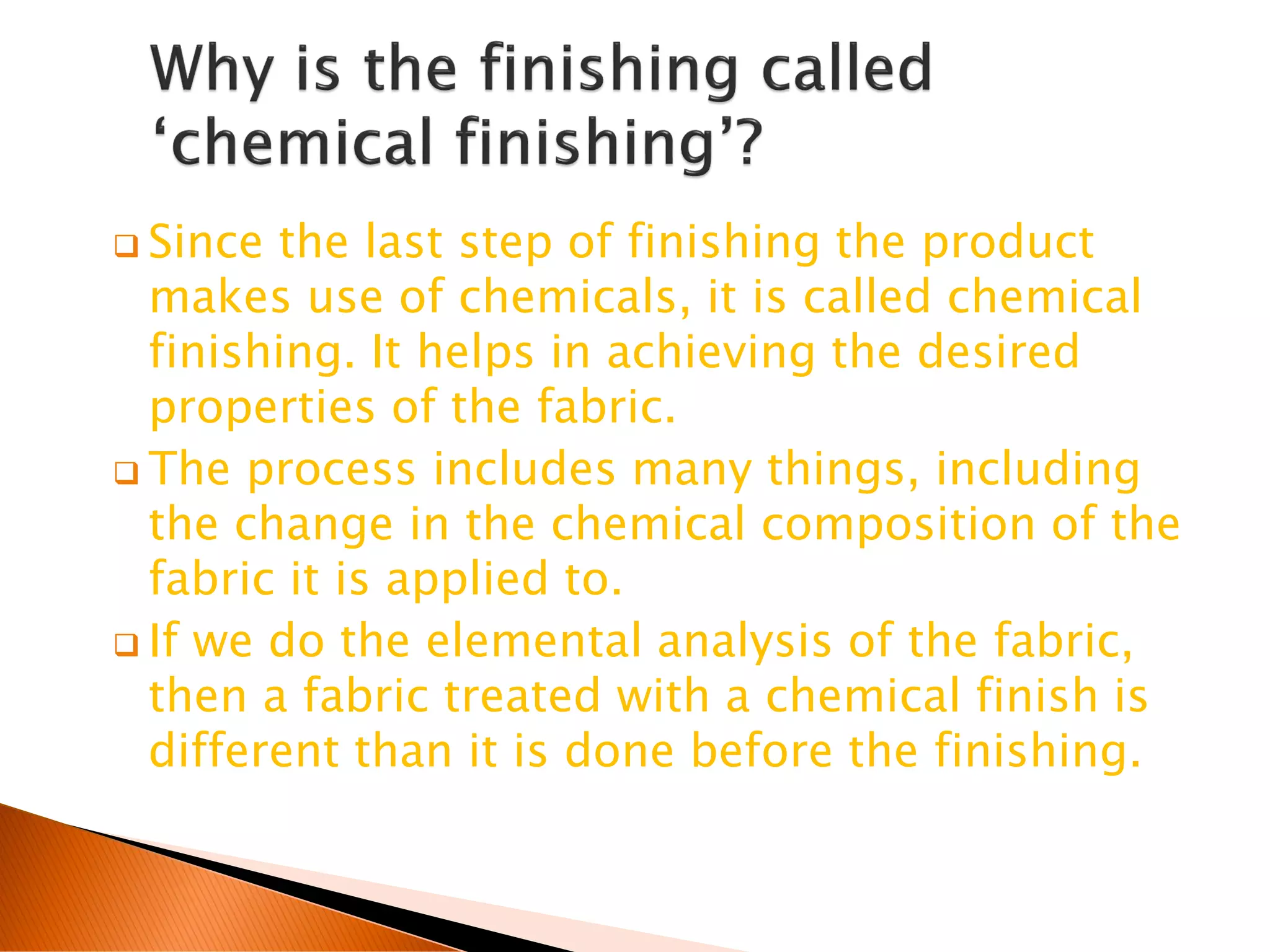 Importance of Textile Chemical Finishing in Textile industry | PPT