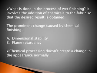 Importance of Textile Chemical Finishing in Textile industry | PDF