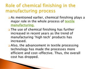 Importance of Textile Chemical Finishing in Textile industry | PDF