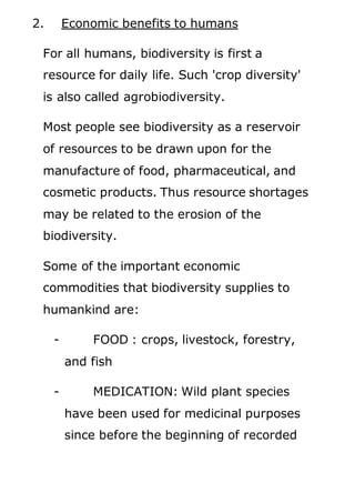 Importance of the maintenance of biodiversity | DOCX
