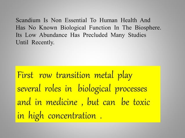 Importance of transition metals in human body | PPTX | Chemistry | Science