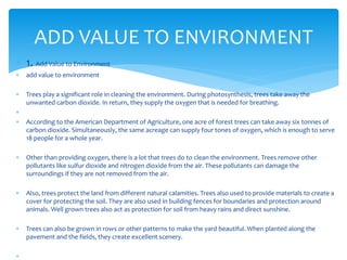 Importance of trees | PPTX