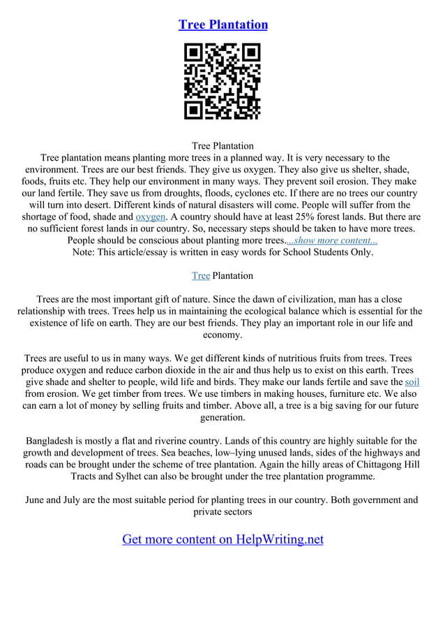 Importance Of Trees Essay | PDF