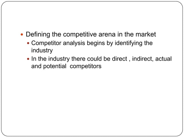 Importance of understanding competition in Marketing Planning | PPT