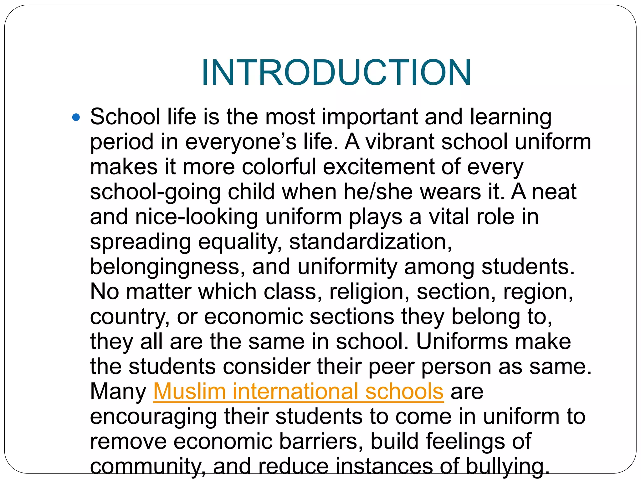 Importance of uniform in school | PPTX