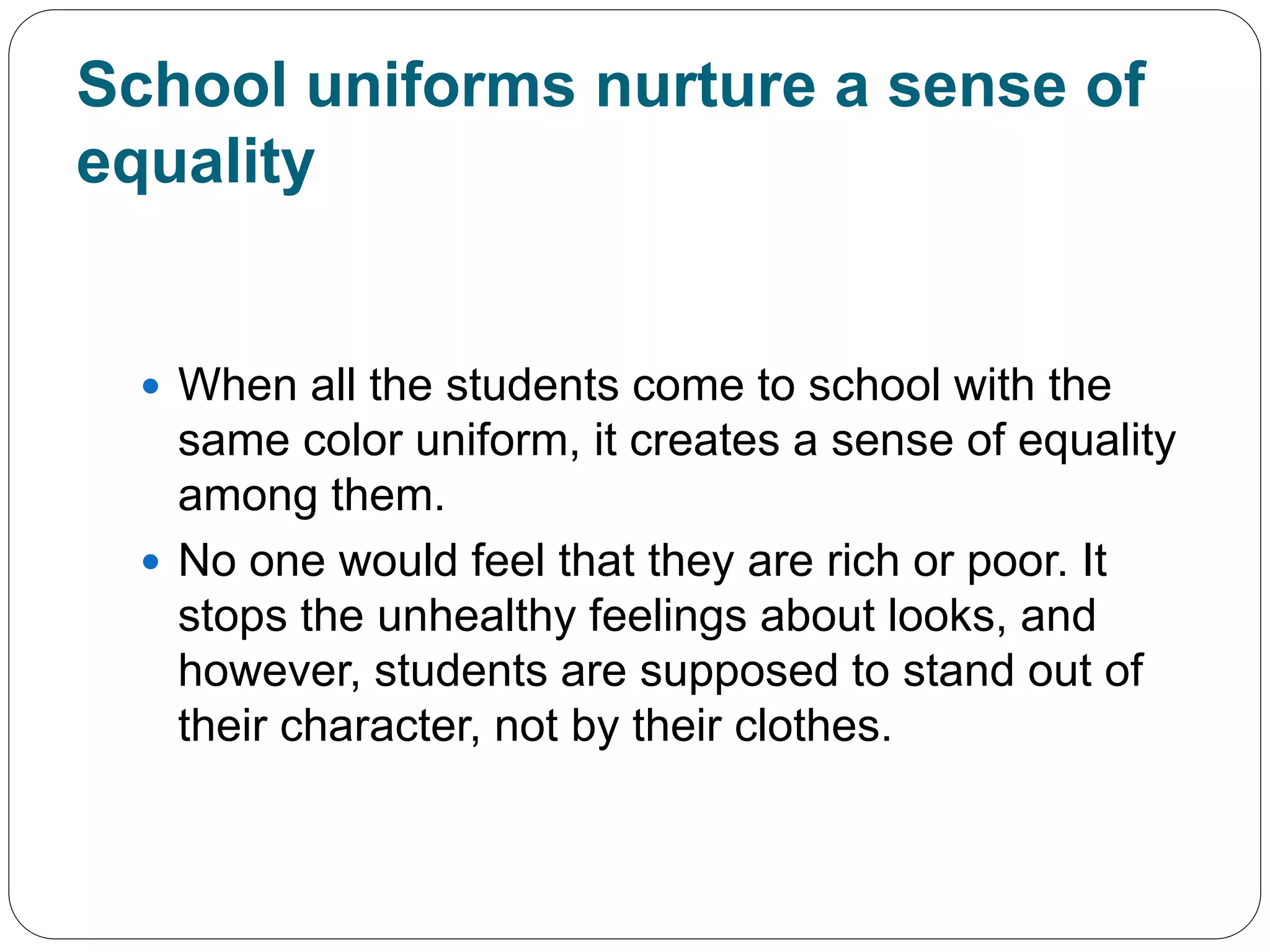 Importance of uniform in school | PPTX