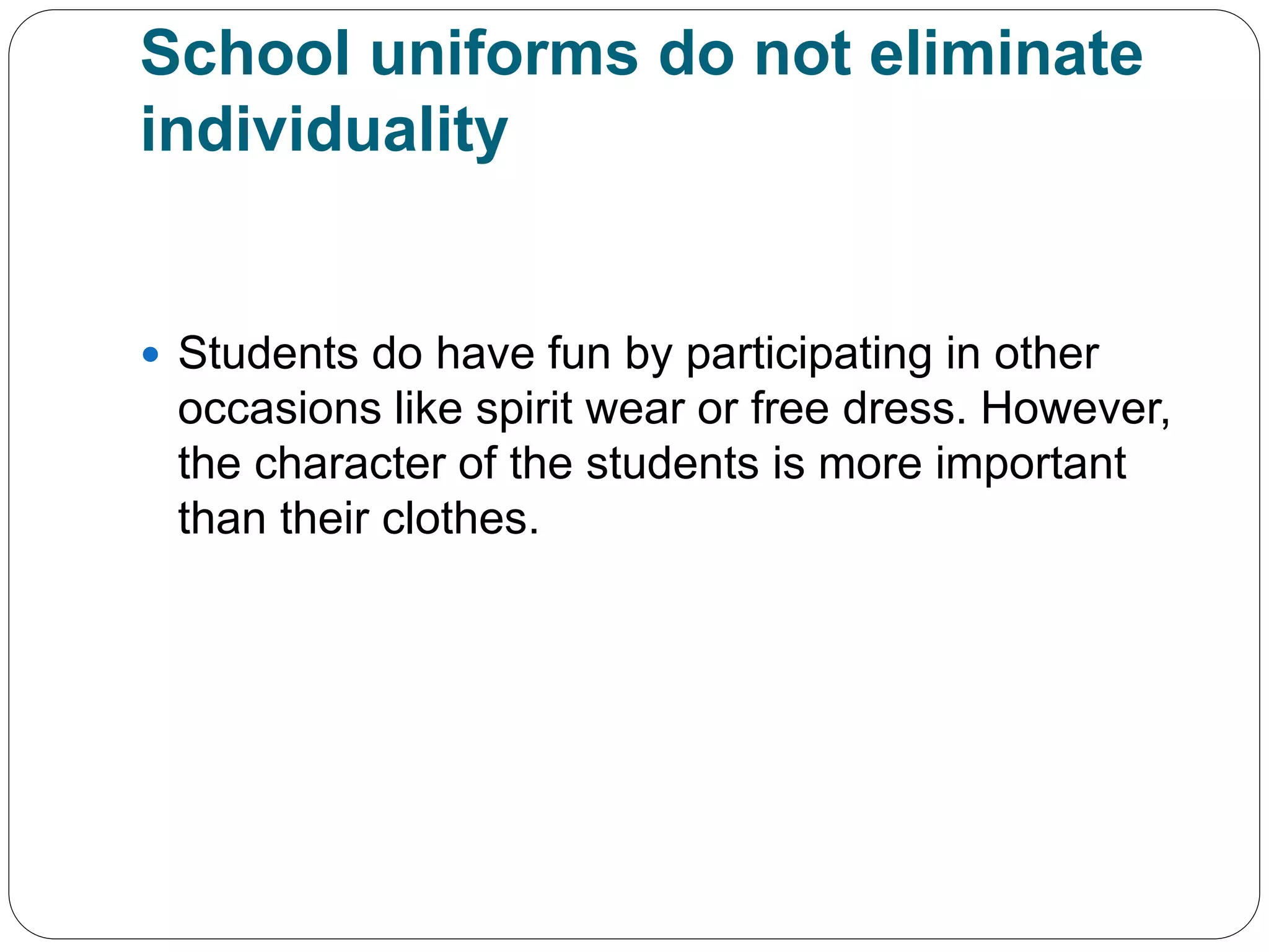 Importance of uniform in school | PPTX