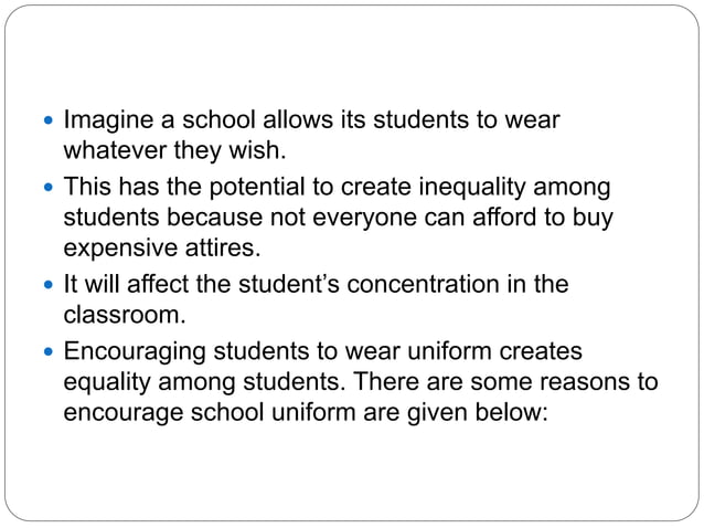 Importance of uniform in school | PPTX | Women\'s Clothing | Women\'s ...