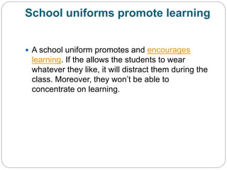 Importance of uniform in school | PPTX