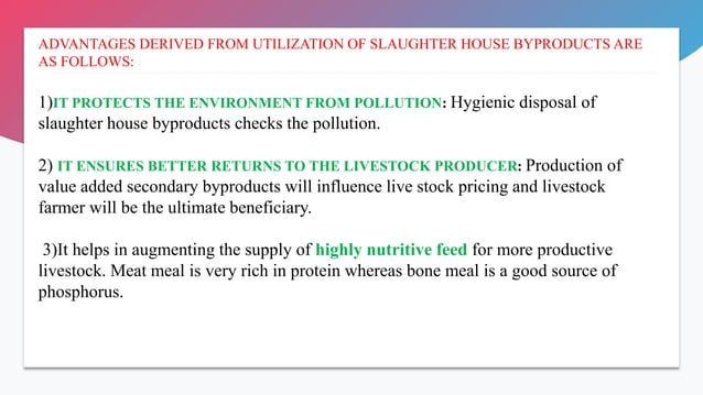 Importance of utilizing slaughterhouse offal’s | PPTX
